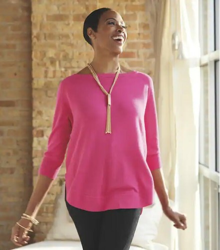 Size S Small Hot Pink Shawna Reversible Winter Holiday Sweater | eBay