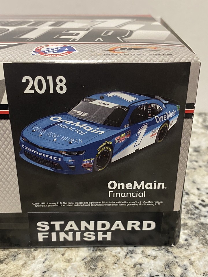 1:24 Elliott Sadler #1 OneMain Financial Autographed 2018 Camaro ...