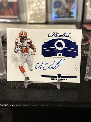 2018 Panini Flawless Nick Chubb ROOKIE Sapphire Signature 12/15 RC Auto ...