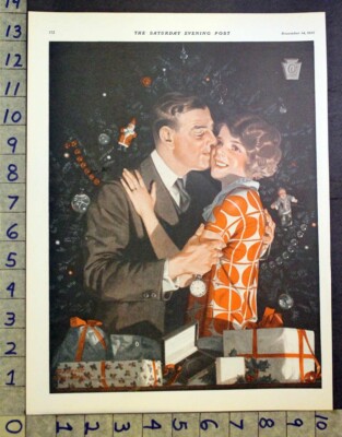 1925 CHRISTMAS HOLIDAY ROMANCE LOVE BEAUTY FREDERIC STANLEY DECOR PRINT ...