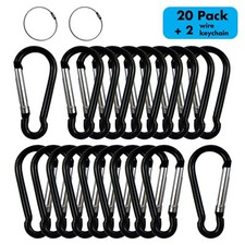 20pcs 2.5inch/6cm Aluminum Carabiner Clip Durable Spring-loaded ...