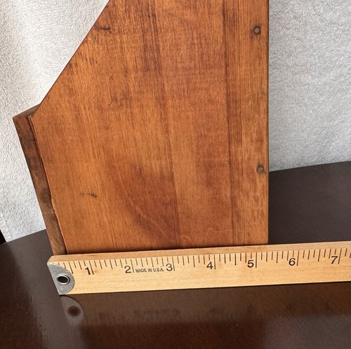 VTG Hanging Wood Wall Box Pocket Shelf Mail Primitive Antique Cottage ...