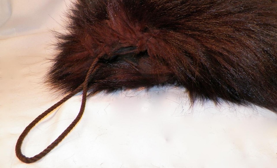 Ladies Victorian Fur Muff Black Brown Long Pile Hand Warmer Antique ...