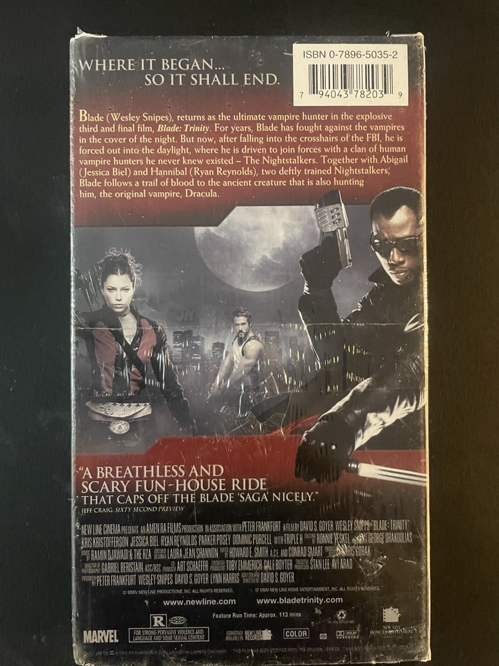 Blade: Trinity (2005) VHS — Wesley Snipes— Sealed Collector Edition ...