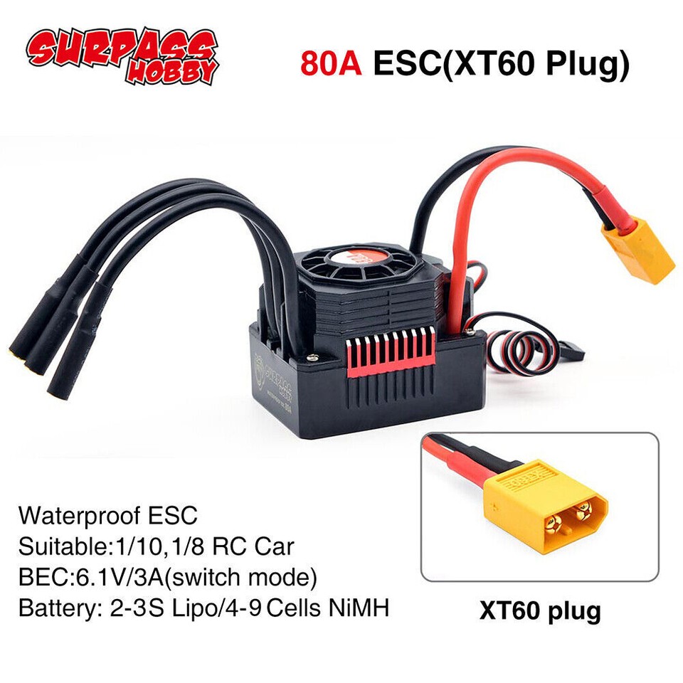 Waterproof Brushless ESC 150A 120A 80A 60A 35A for 1/8 1/10 1/16 RC Car ...