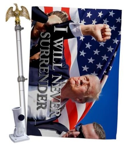 Stand with Trump Rally Shooting Flag Eagle Pole kit Wall Decor for Home ...