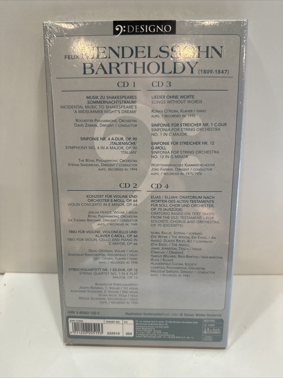 MENDELSSOHN Baillie Ripley Johnston Heifetz Oistrach Knuschevitsky ...