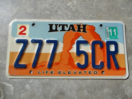 Utah Arch 2011 license plate # Z77 5CR | eBay