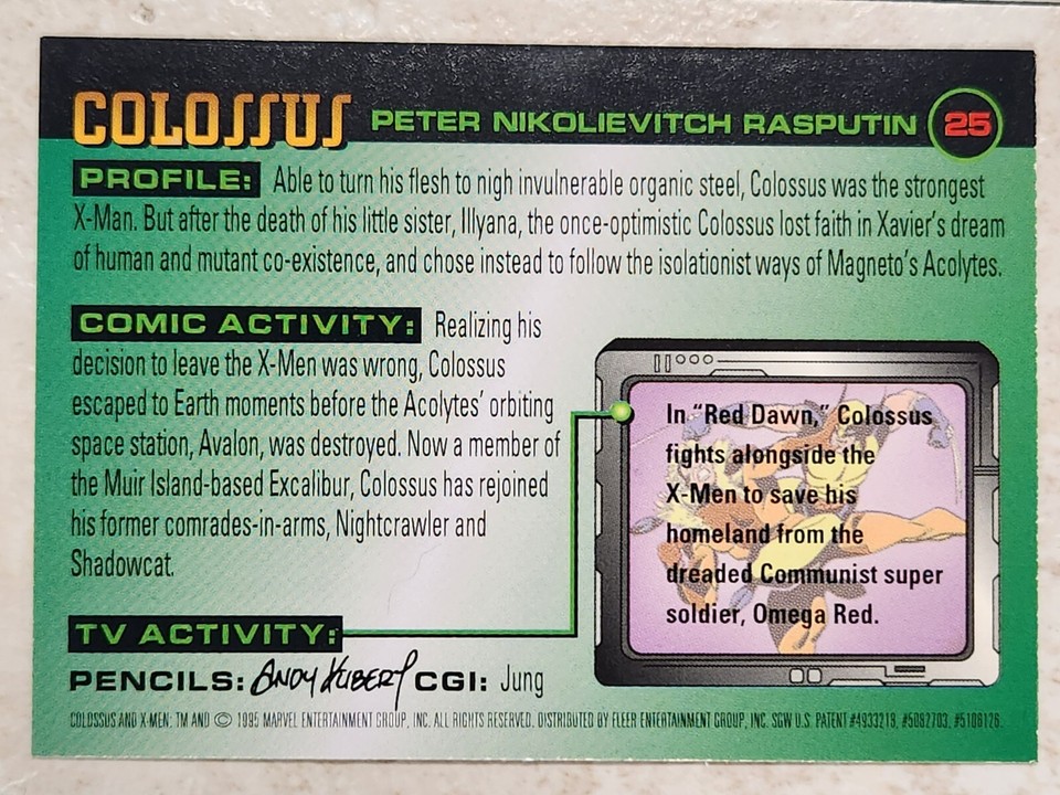 #25 COLOSSUS 1996 Fleer Marvel X-Men Walmart Exclusive EXCALIBUR ANDY ...