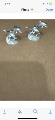 Vintage Hudson Pewter Pair Of Jumping Dolphins Figurine 4.5” High | eBay