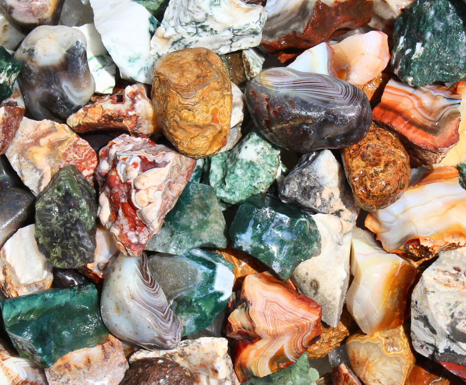 Agate Mix - Rough Rocks for Tumbling - Bulk Wholesale 1LB options | eBay