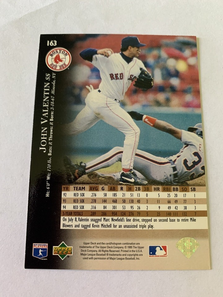 1995 Upper Deck Baseball Card #163 John Valentin | eBay