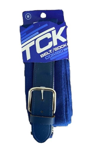 New Baseball Sock & Belt Combo Medium Cool Blue 95% Polyester RN35452 ...