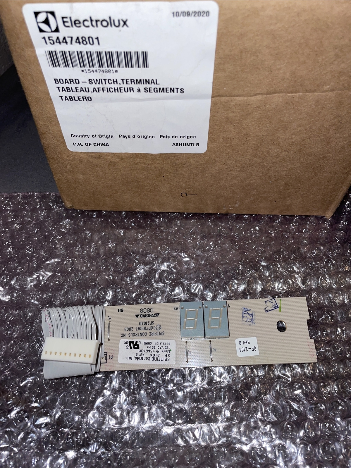 Frigidaire Dishwasher Electronic Control Board - Part # 154474801 ...