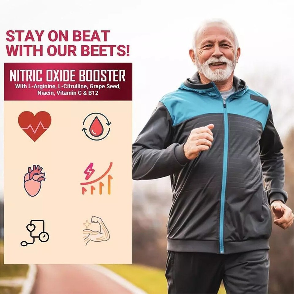 Organic Beetroot Gummies 60ct - Nitric Oxide Boost & Natural Energy | eBay