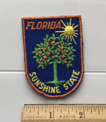 Florida The Sunshine State Citrus Orange Tree Souvenir Blue Embroidered ...