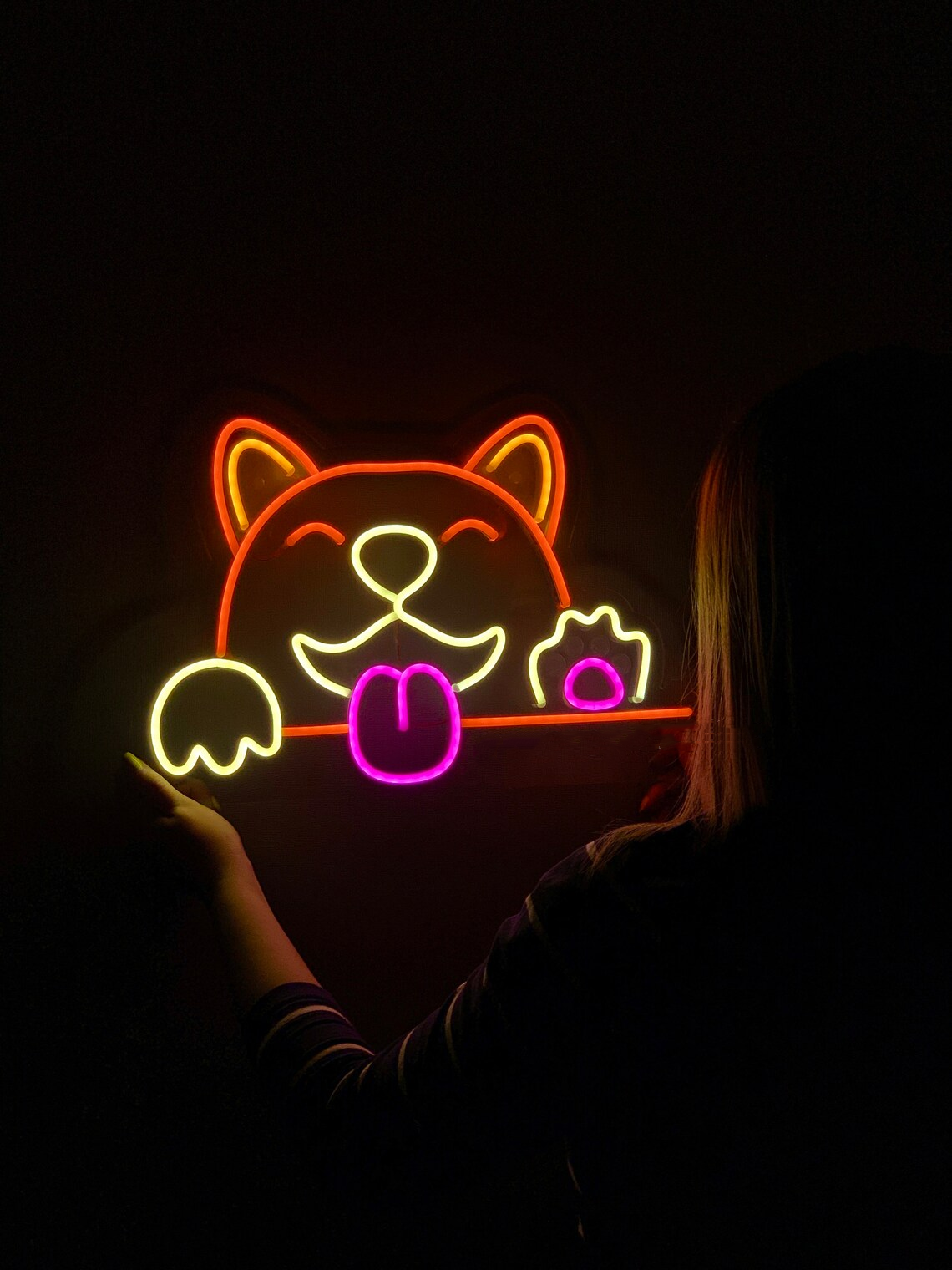 22"x15.4" Corgi Dog Flex LED Neon Sign Light Party Gift Shop Visual ...