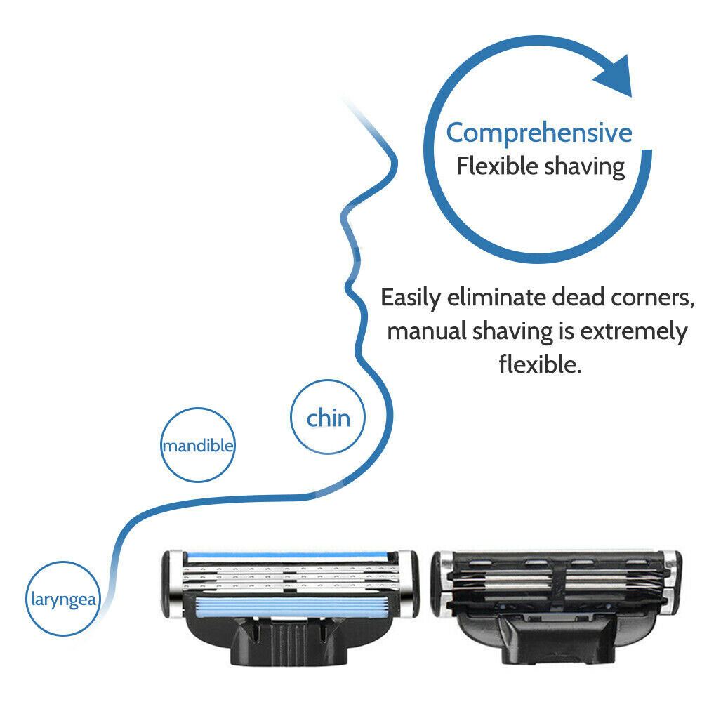 3 Blades For Men Gillette MATCH 3 Razor Shaving Shaver Trimmer Refills ...