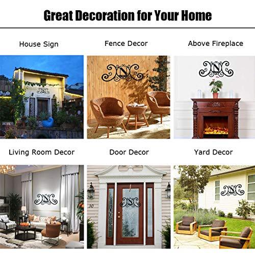 24 Inch House Plaque Letter - Wrought Iron Metal Scrolled Monogram ...