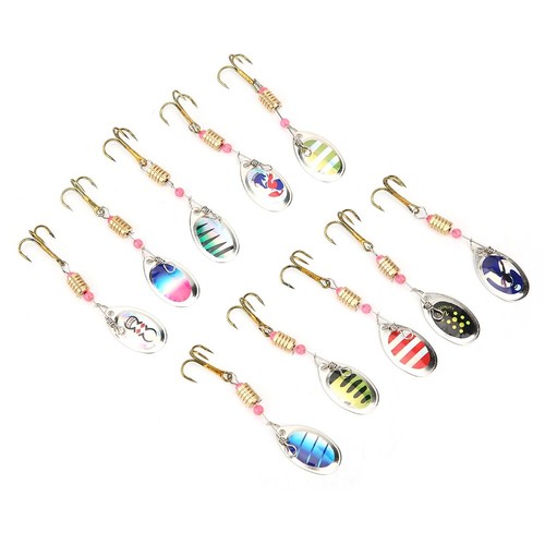 Set of 10 Fishing Lures Topwater Soft Hard Spinnerbait Set Bass Spoon ...