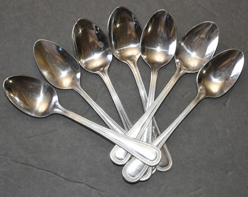 Spoons 6” Beaded Handle Stainless Steel 243 Brand Ware Set Of 7 | eBay