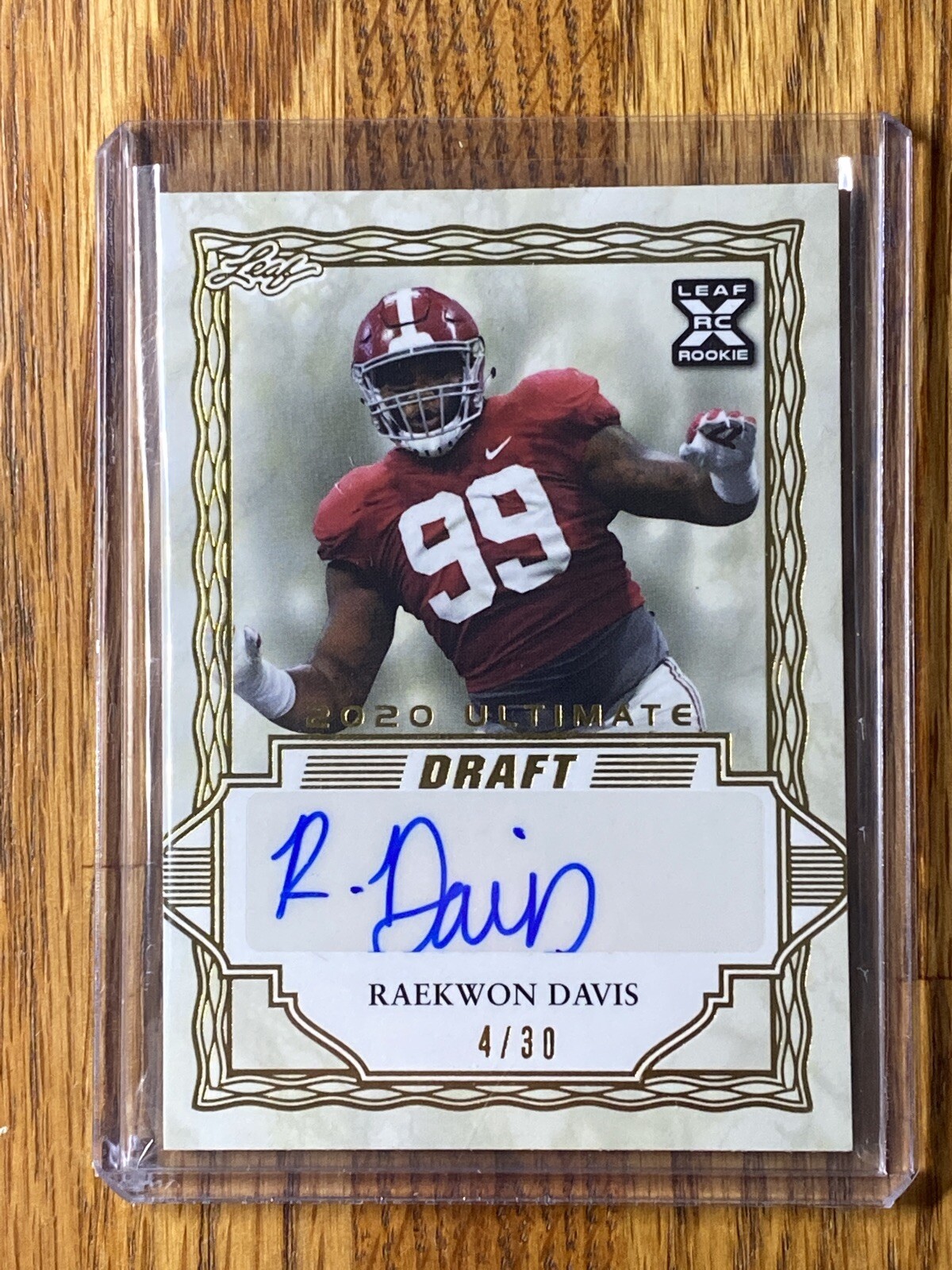 2020 RAEKWON DAVIS NFL Leaf Ultimate Draft XRC DOLPHINS 🐬 RC Auto 4/30 ...