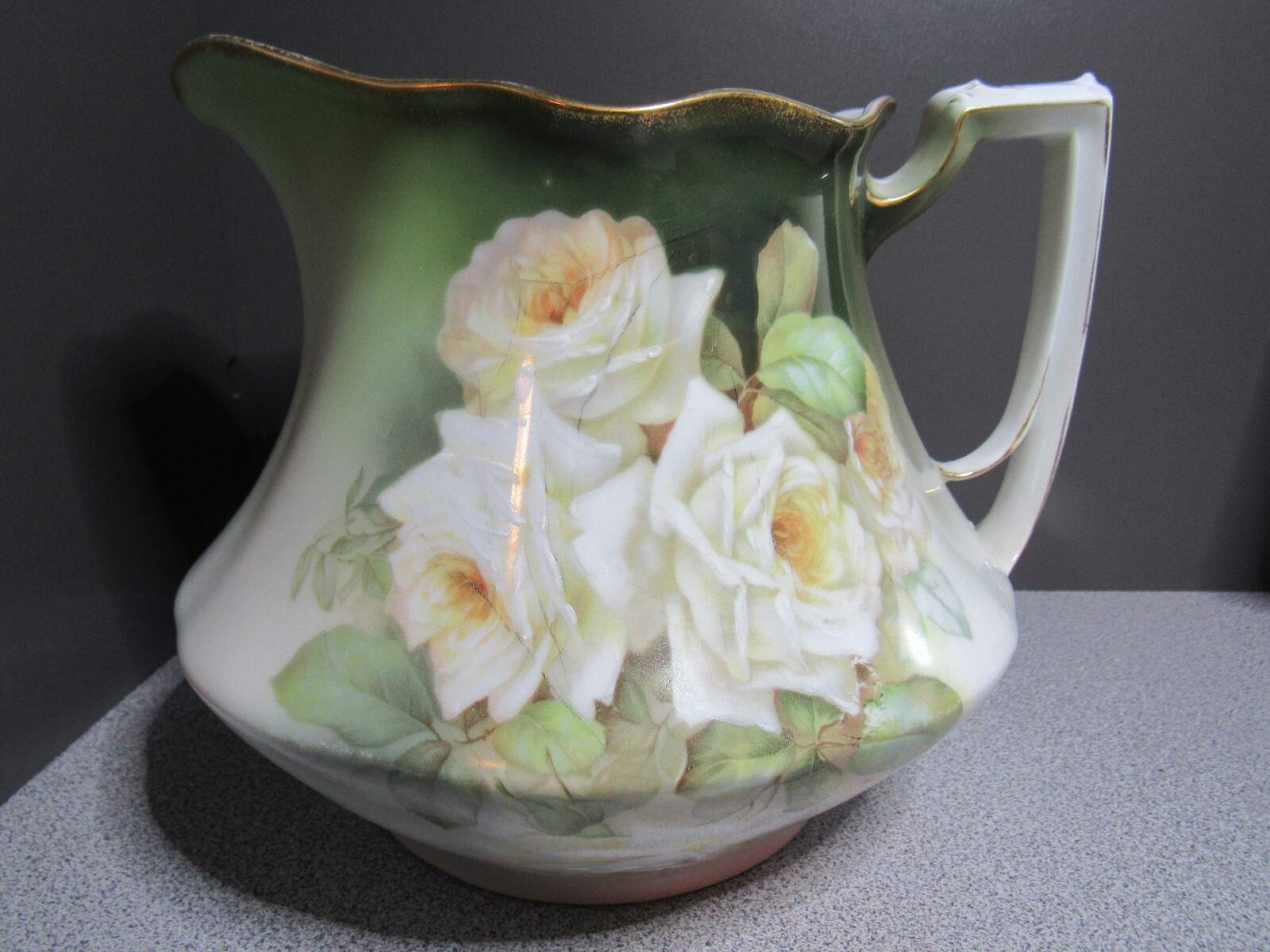 Tirschenreuth Bavarian Handpainted Porcelain "Bridal Rose" Large ...