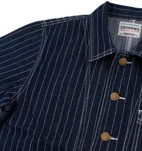 Men Casual Outwear Railroad Denim Jackets Vintage Work Jeans Coats ...