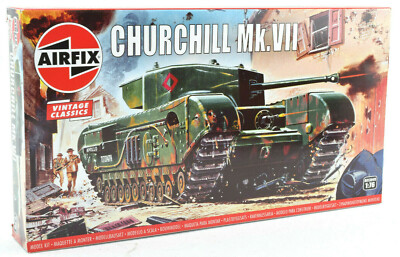 Airfix Vintage Classic Churchill Mk.VII 1:76 Plastic Model Tank Kit ...