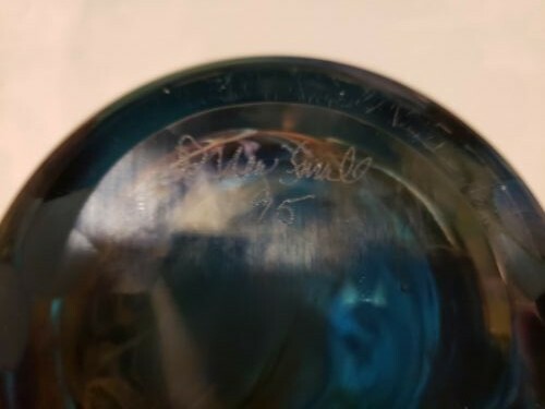 Signed David Small Art Glass Vase Marine Reliquary Series | eBay