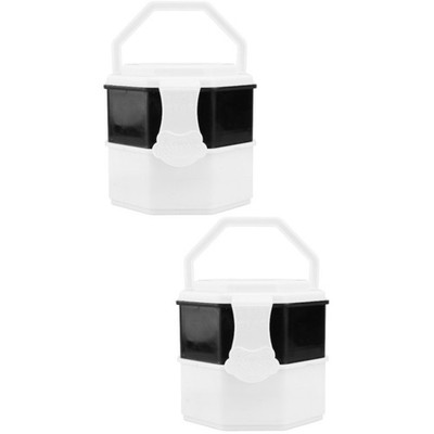 Set of 2 Chess Piece Storage Can Portable Pieces Container Game Stone ...