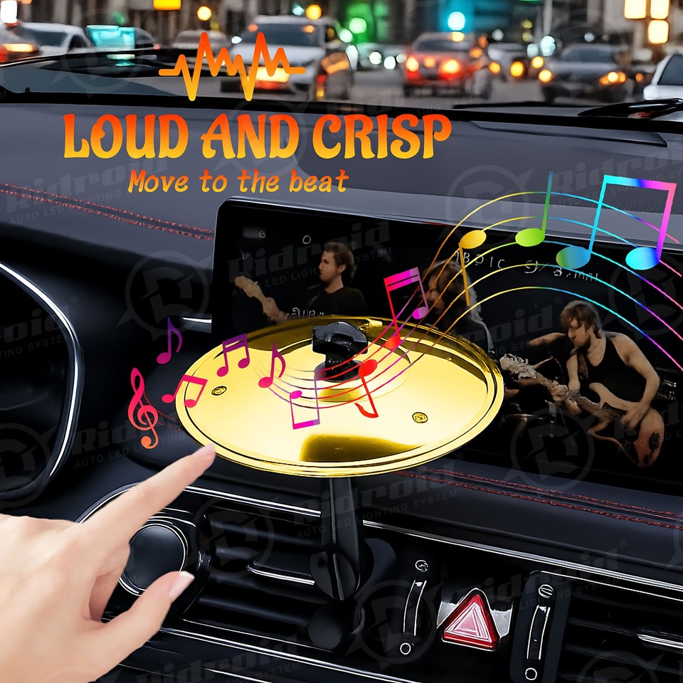 Car Cymbal Mini Drum Crash Cymbal Gold For Car Vent Interior Driving ...