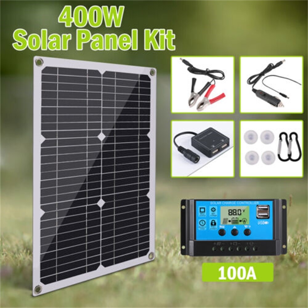 400W Solar Panel Kit W/ Controller 12V Home Garden RV Rooftop Camping ...