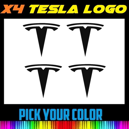 x4 2" 3" 4" 6" 8" TESLA Logo Vinyl Wheel, Door, Car Decal Sticker FREE ...