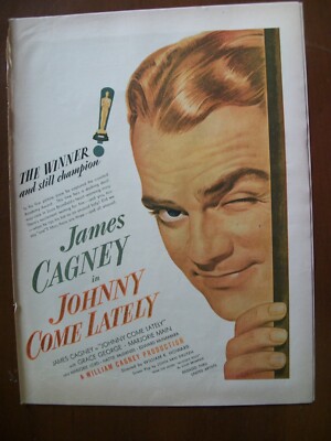 1943 Vintage Original Magazine MOVIE Ad JOHNNY COME LATELY James Cagney ...
