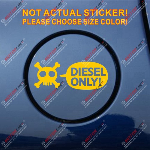 Diesel Only Reflective Skull Fuel Door Cover Cap Car Gas Tank Decal ...