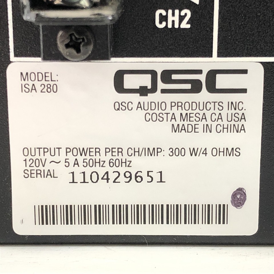 QSC ISA 280 2 Channel 280W Per Channel Commercial Power Amplifier | eBay