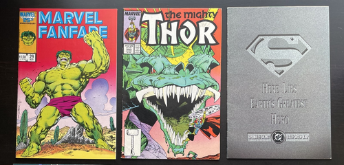 Splash Page Comics Marvel Fanfare 29 Byrne Thor 380 Simonson, Superman ...