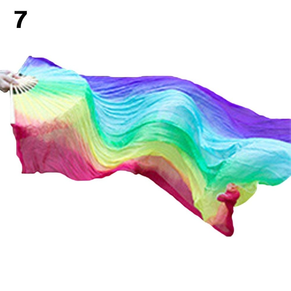 Dancer Practice Belly Dancing Fan Silk Fans Rayon Silk Fans Long Silk ...