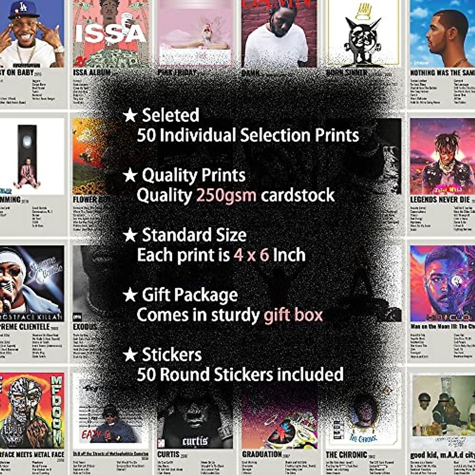Retro Hip Hop Rappers Wall Collage Kit Prints for Bed Room Decor, 4x6 ...