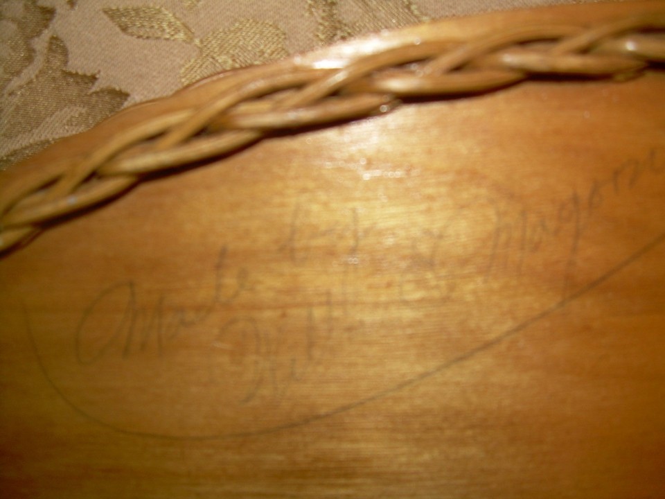 VTG OVAL WICKER TRAY~CUSTOM DECOUPAGED FRUIT COMPOTE CENTER~UNDER GLASS ...