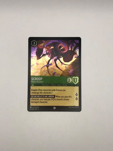 Disney Lorcana Shimmering Skies Scroop Odious Mutineer 82/204 Coil Foil ...