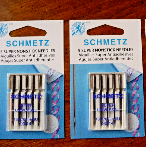 Nonstick Schmetz Universal Sew Mach Needles 2 packages of 5 size #90/14 ...