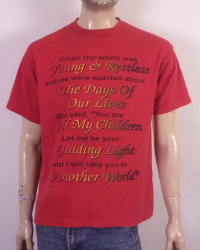 vintage 90s RARE Soap Opera Theme T-Shirt Days of Our Lives Young ...