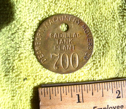 WWII Det Cadillac Tank Plant/Dearborn Machinery Movers Co Brass Tool ...