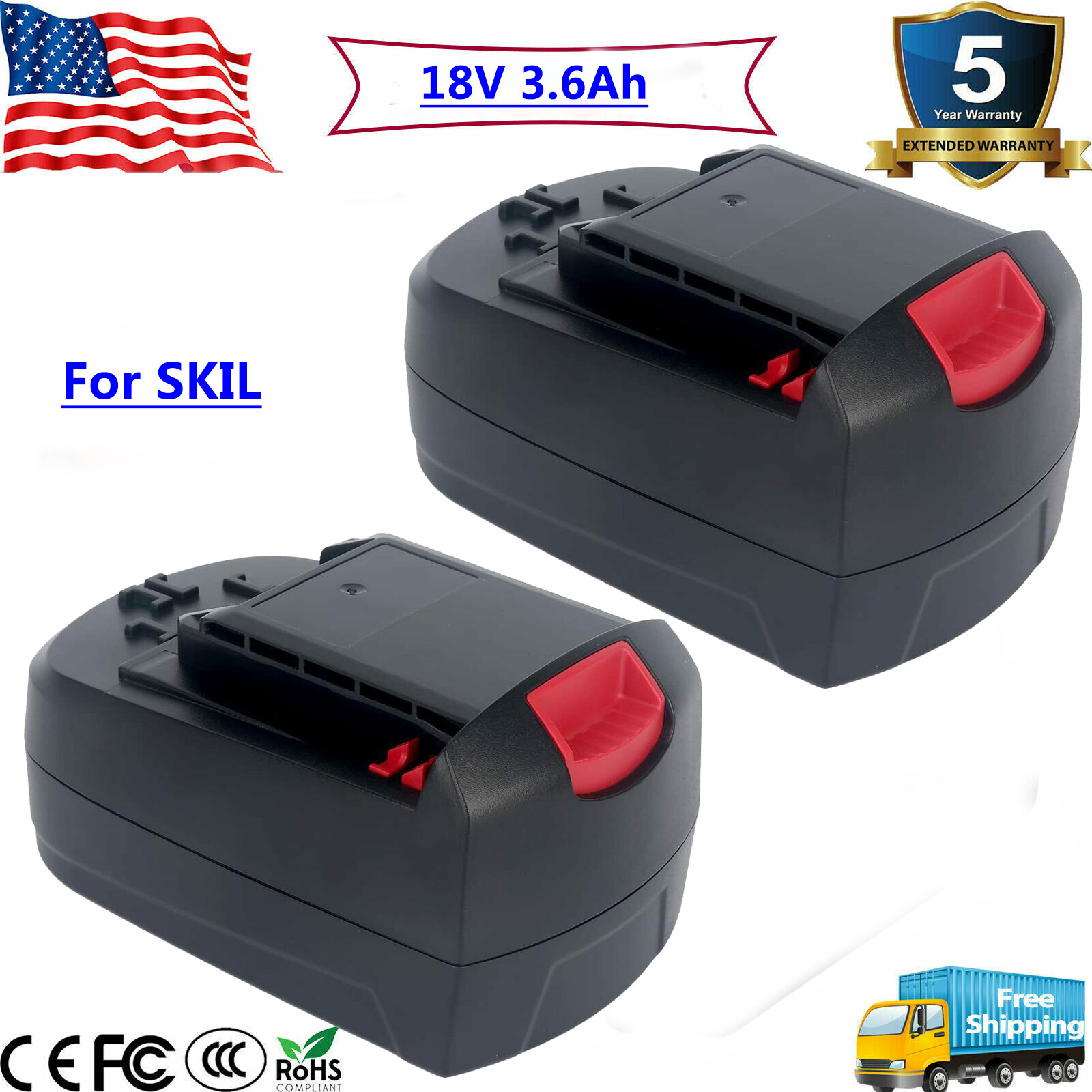 2 Pack For SKIL 18V 3.6Ah Battery 18 Volt SB18A SB18B SB18C Cordless ...
