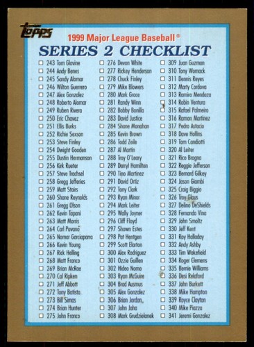 1999 Topps Baseball Card Series 2 Checklist #462 | eBay