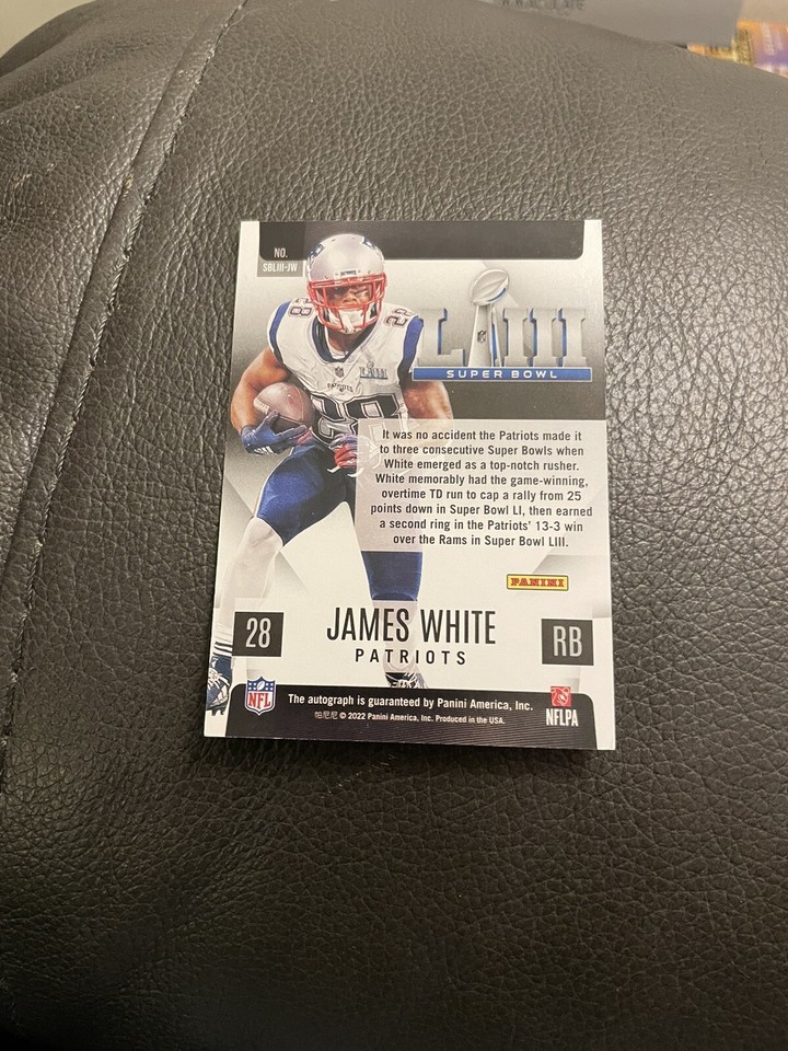 2023 Panini Luminance James White Autograph Super Bowl LI On CARD ...