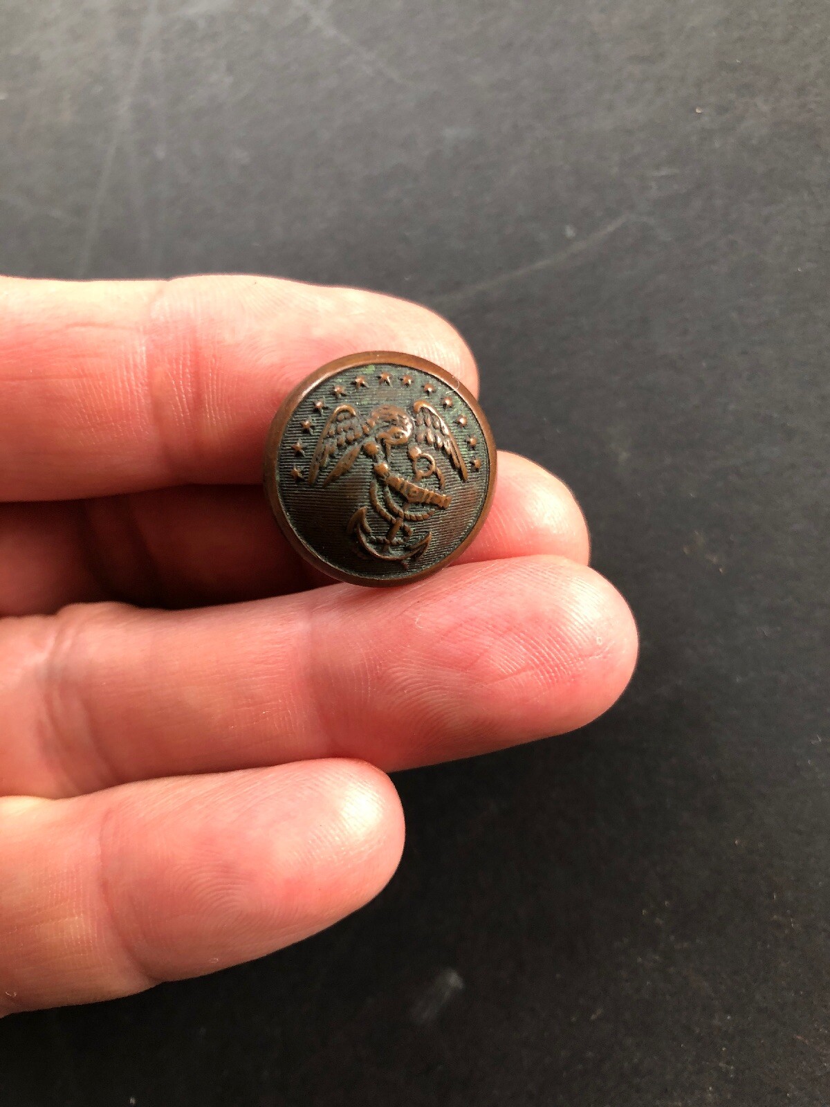 CIVIL WAR NAVAL MILITARY button Horstmann Philadelphia 13 stars bronze ...