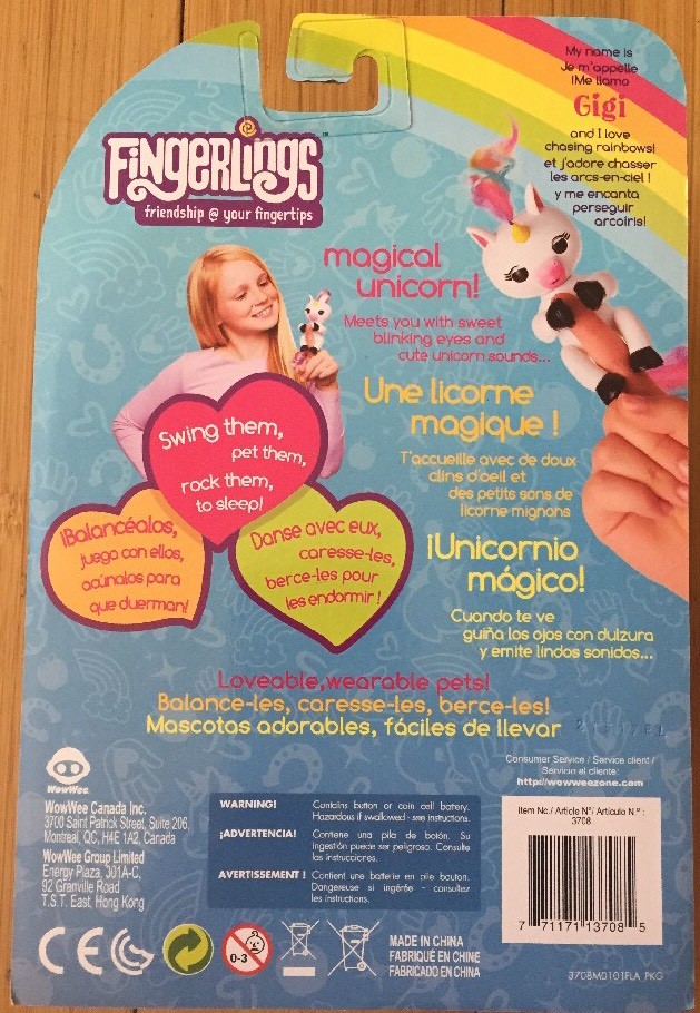 Fingerlings Gigi the Unicorn Toys R Us Exclusive WowWee Retired Rare ...